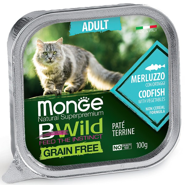 Купить Влажный корм Monge Cat BWild GRAIN FREE для кошек, беззерновой ...